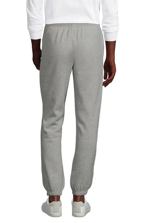 LANDS' END Fleece Back Sweatpants - Gray Heather