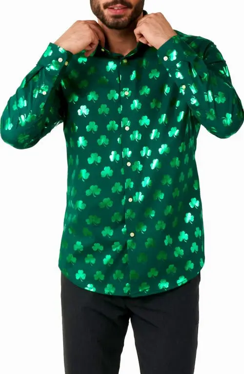 Opposuits Foil Shamrock Dress Shirt - Green
