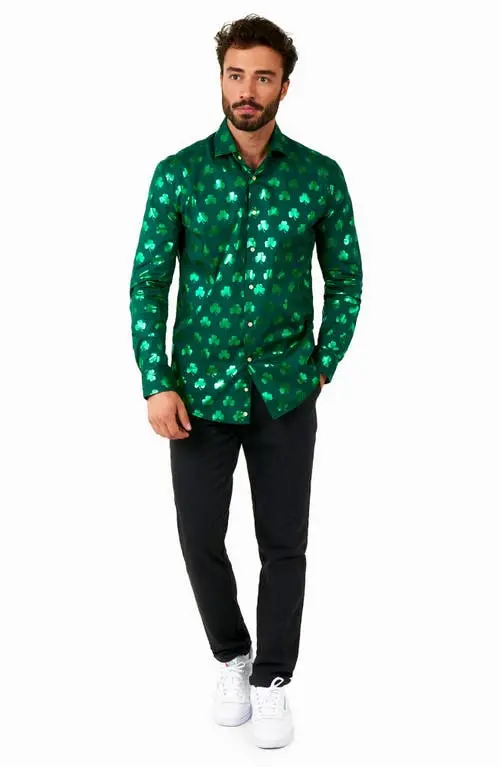 Opposuits Foil Shamrock Dress Shirt - Green