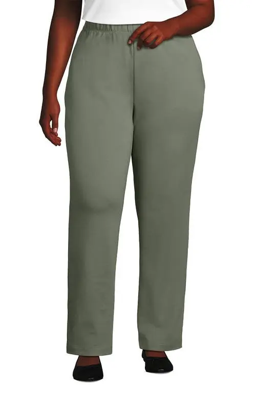 LANDS' END Sport Knit High Rise Pants - Sage
