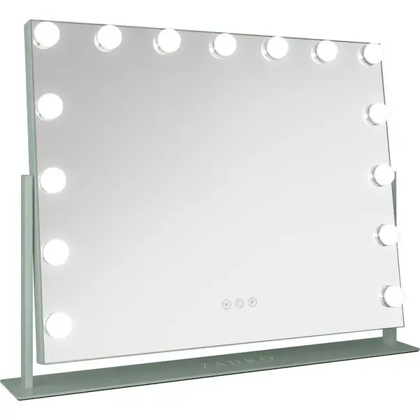 ZADRO Large Horizontal Hollywood Makeup Mirror With Lights - Dark Green