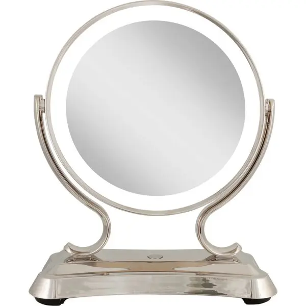 ZADRO Glamour Lighted Makeup Mirror With 5x/1x Magnification - Polished Nickel