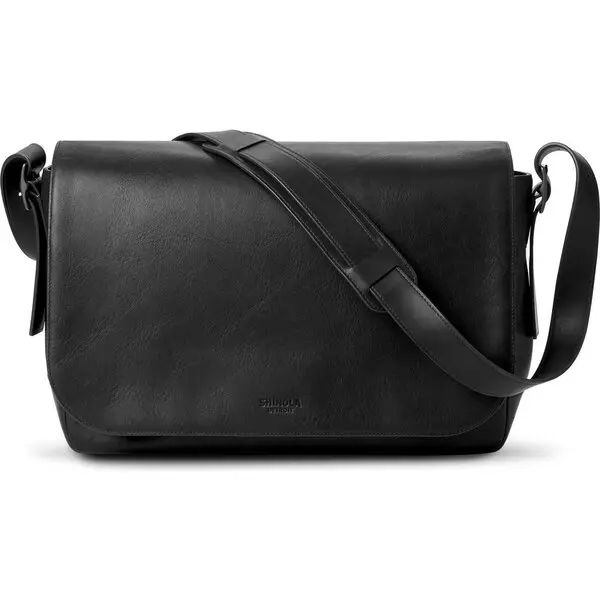 Shinola Runwell Leather Messenger Bag - Black
