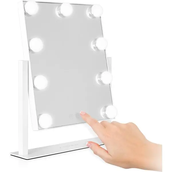 ZADRO Small Vertical Hollywood Makeup Mirror With Lights - White