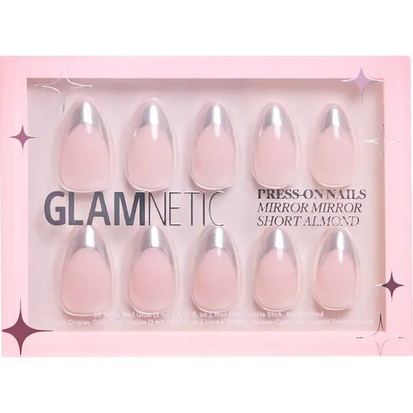 GLAMNETIC Short Almond Press-on Nails Set - Mirror Mirror