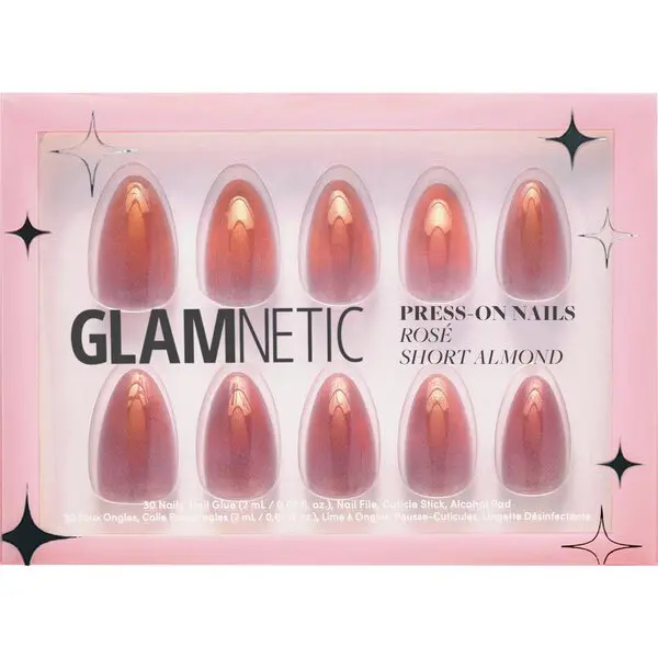 GLAMNETIC Short Almond Press-on Nails Set - Rose