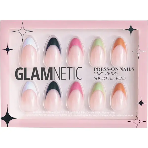 GLAMNETIC Short Almond Press-on Nails Set - Very Berry