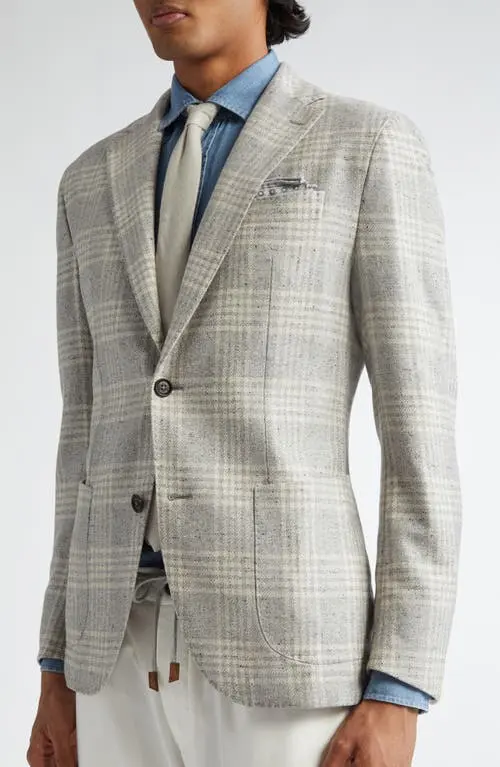 Eleventy Plaid Wool & Cashmere Donegal Tweed Sport Coat