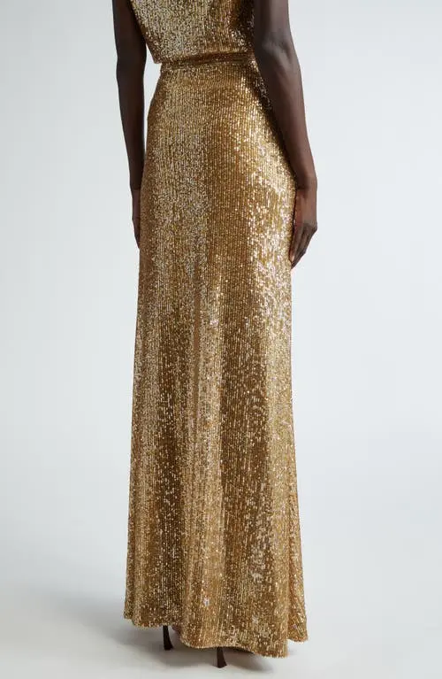 St. John Sequin Embroidered Knit Skirt