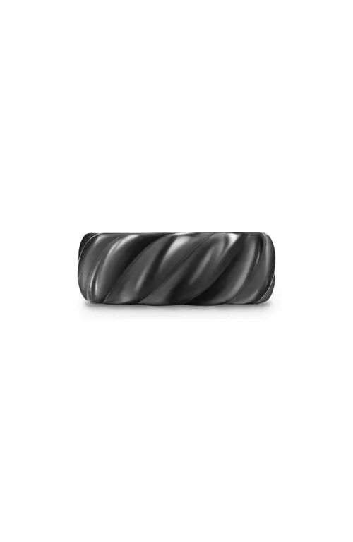 David Yurman Sculpted Cable Band Ring - Black Titanium