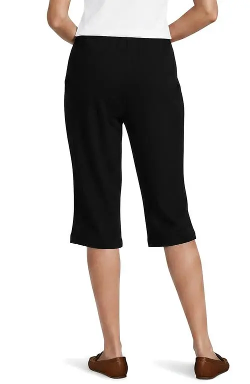 LANDS' END Sport Knit High Rise Capri Pants - Black