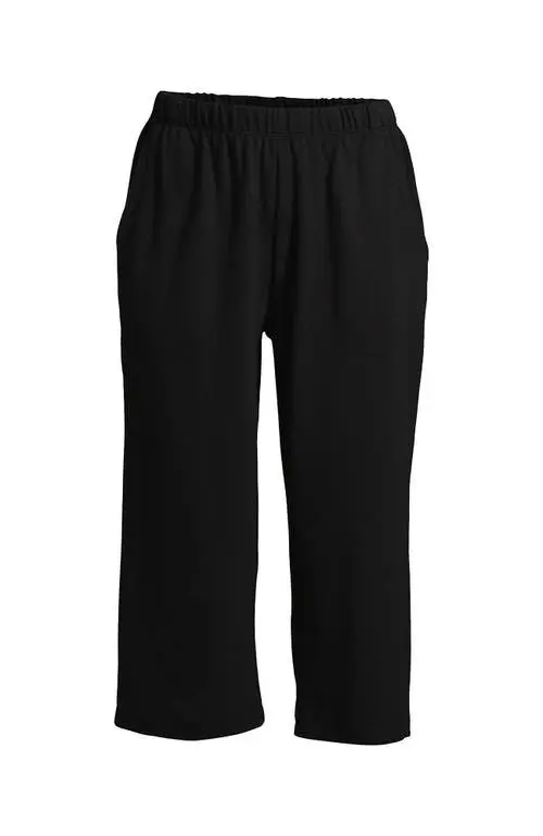LANDS' END Sport Knit High Rise Capri Pants - Black