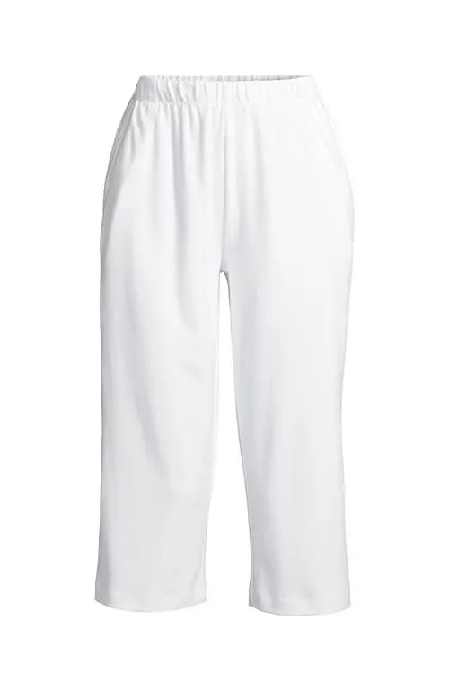 LANDS' END Sport Knit High Rise Capri Pants - White