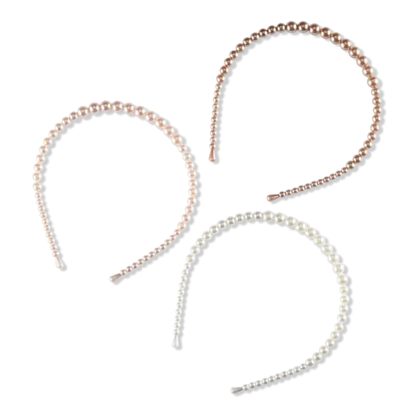 SCUNCI Primp Pearl Headbands 3-piece Set - One-color