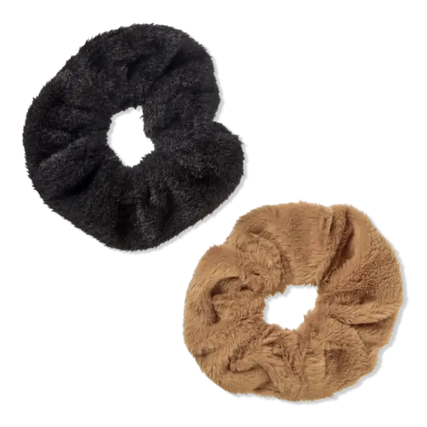 SCUNCI Faux Fur Scrunchies 2 Pack - One-color