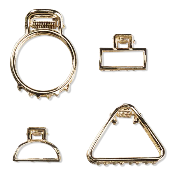 SCUNCI Mixed Metal Jaw Clips 4-piece Set - One-color