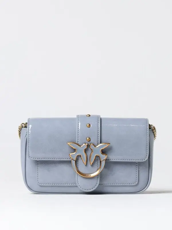 Pinko Mini Bag With Gold Tone Clasp - Blue