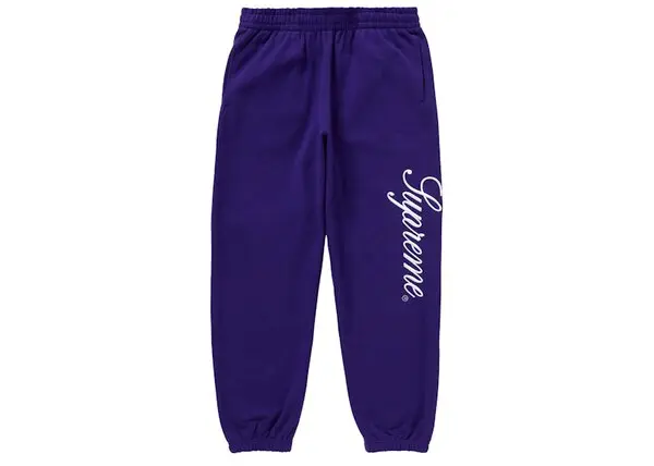 Supreme Embroidered Script Sweatpant - Purple