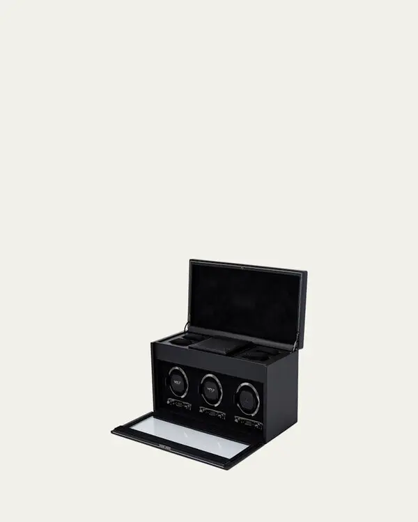 Wolf British Racing Triple Watch Winder With Storage