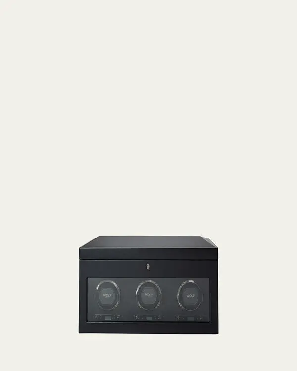 Wolf British Racing Triple Watch Winder With Storage