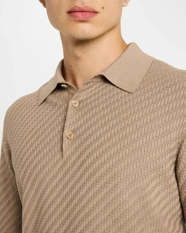 Brioni Basketweave Polo Sweater