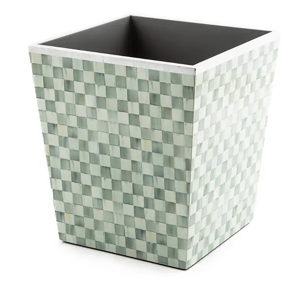 MACKENZIE-CHILDS Sterling Check Lacquer Waste Bin - Multi