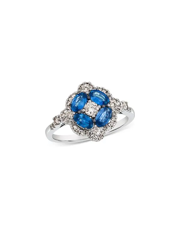 Bloomingdale'S Sapphire And Diamond Ring In 14k White Gold - Blue/white