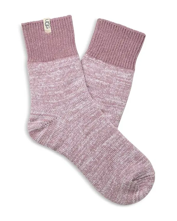 UGG Rib Knit Slouchy Quarter Socks - Shadow
