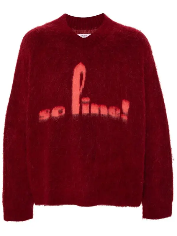 Martine Rose Brushed V-neck Sweater - Red