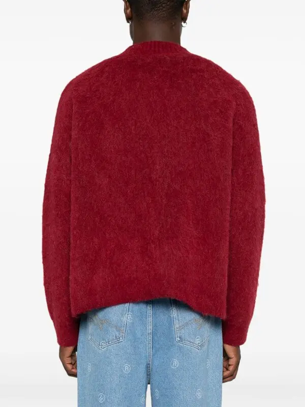 Martine Rose Brushed V-neck Sweater - Red