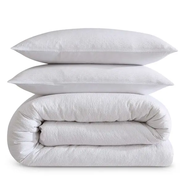 Calvin Klein Seersucker 3 Piece Comforter Set - White