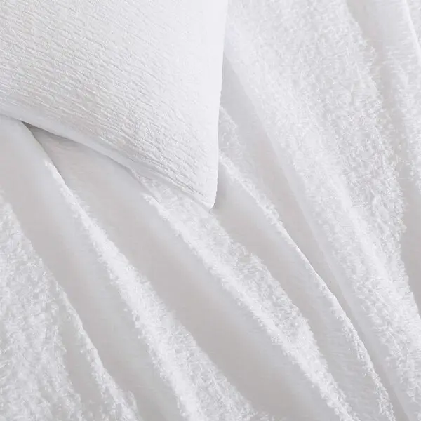 Calvin Klein Seersucker 3 Piece Comforter Set - White