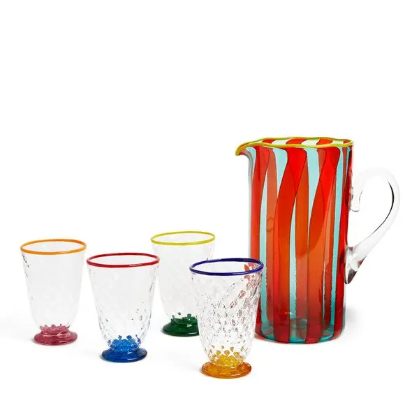 La DoubleJ Quilted Murano Glasses, Mixed Set Of 4