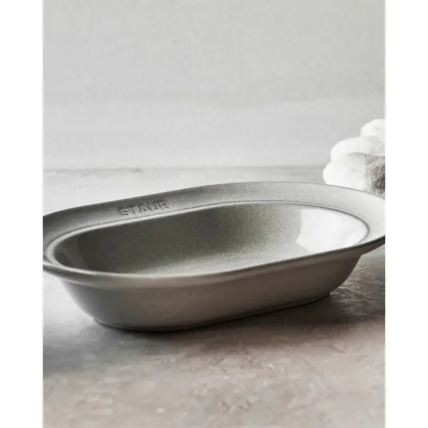 STAUB 10 Oval Serving Dish, White Truffle