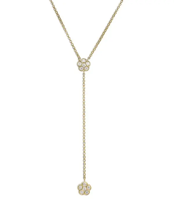 Roberto Coin 18k Yellow Diamond Flower Lariat Necklace - Gold