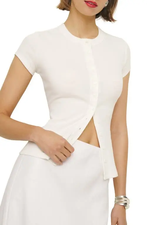REFORMATION Raelynn Organic Cotton Knit Top - Bleach