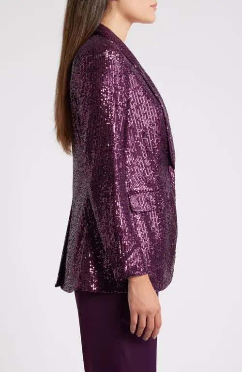 Anne Klein Shawl Collar Sequin Blazer
