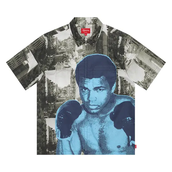 Supreme Muhammad Ali Zip Up Short-sleeve Shirt - Black