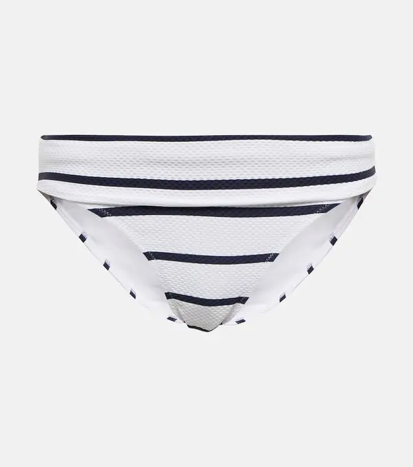 Heidi Klein Long Island Striped Bikini Bottom - White