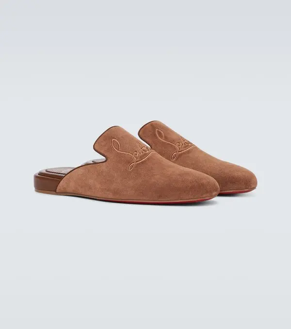 CHRISTIAN LOUBOUTIN Coolito Flat Mules - Brown
