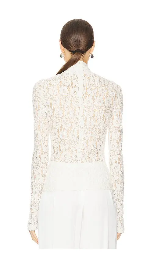 L'academie Kayden Lace Mockneck Top - Beige