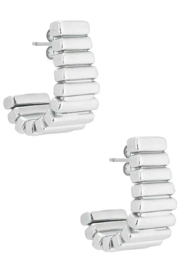 MEGA Stair Earrings - Metal Sterling