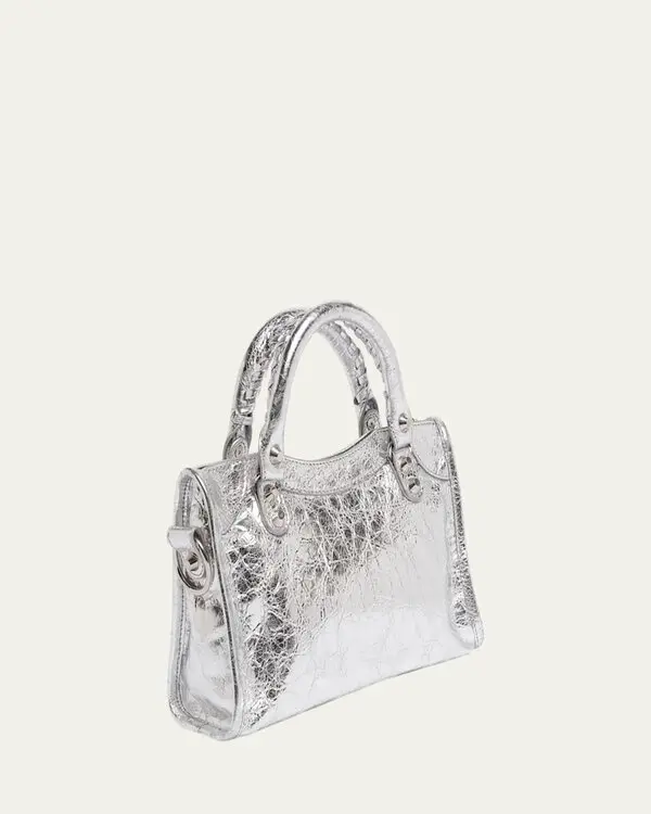 Balenciaga Le City Mini Metallic Top-handle Bag - Silver