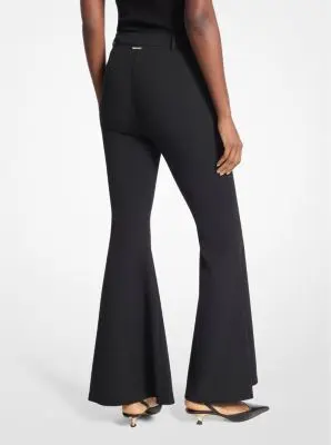 Michael Kors Stretch Crepe Flared Pant - Black