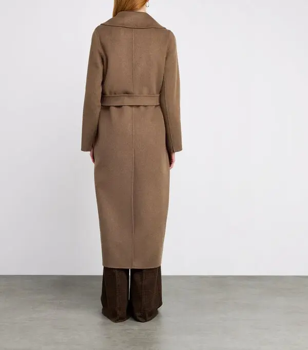 Max Mara Virgin Wool Wrap Coat - Brown