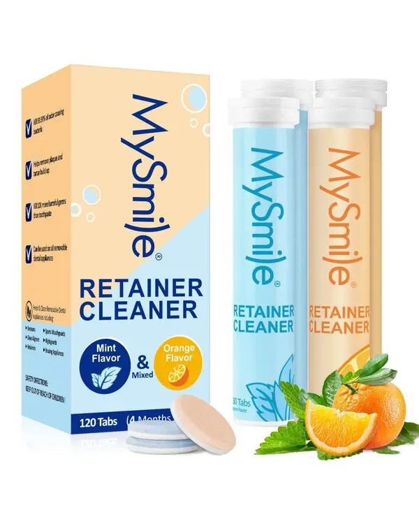 MYSMILE Retainer Cleaner With 120 Denture Cleaning Tablets - Assorted Pre-pack