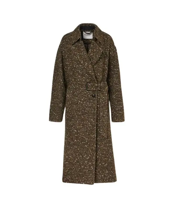 MARANT ETOILE Horia Wool-blend Wrap Coat - Brown