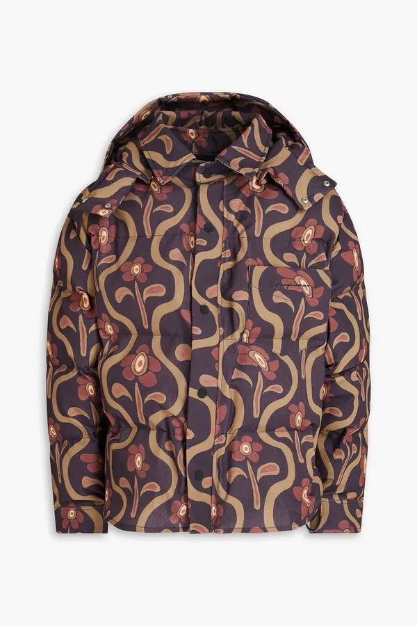 Jacquemus Doudune Quilted Floral-print Ripstop Hooded Jacket
