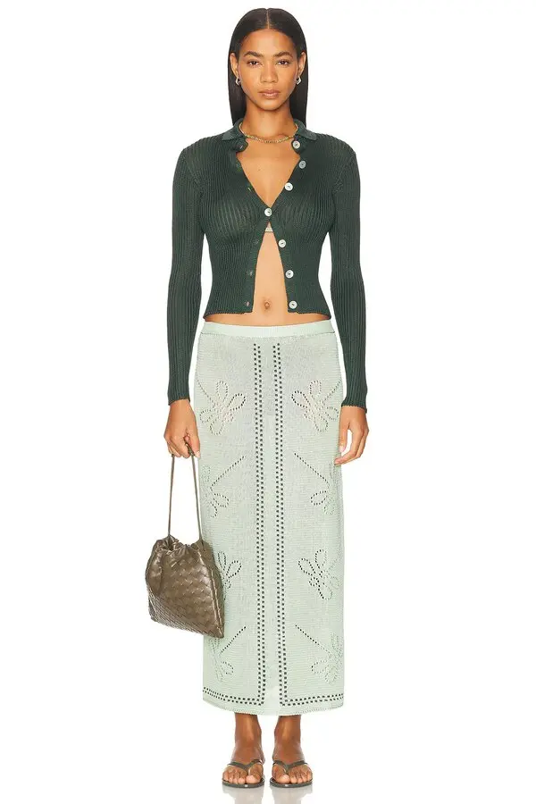 Calle Del Mar Long Sleeve Cardigan - Pine