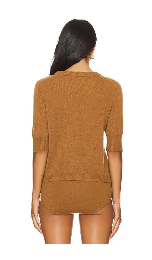 W. CASHMERE Celina Short Sleeve Pullover - Tan